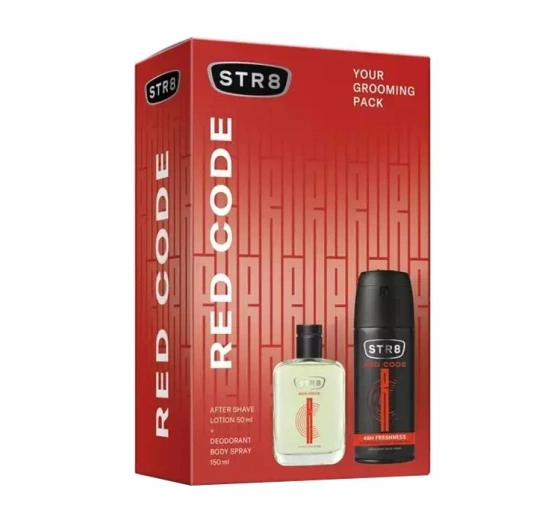 STR8 RED CODE AFTER SHAVE LOTION 50ML + DEODORANT 150ML SET ASL 50ML ...